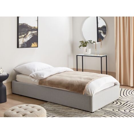 Lit Simple avec Rangement en Tissu Minimaliste Moderne 90 x 200 cm Gris ...