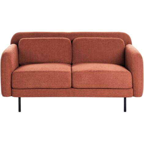 Canapé 2 Places Classique Davis en Tissu Orange Liland
