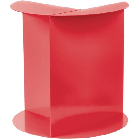 Table d'Appoint Ronde avec Étagère Métal Rouge Taggart