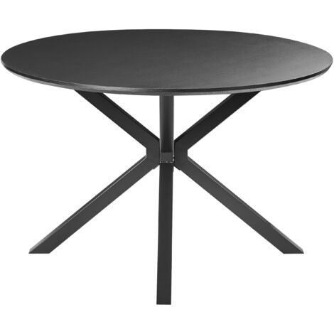 Table de salon design noir en MDF 120 cm Fitzroy avec pieds en metal ...