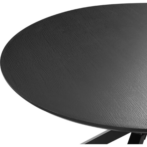 Table de salon design noir en MDF 120 cm Fitzroy avec pieds en metal ...