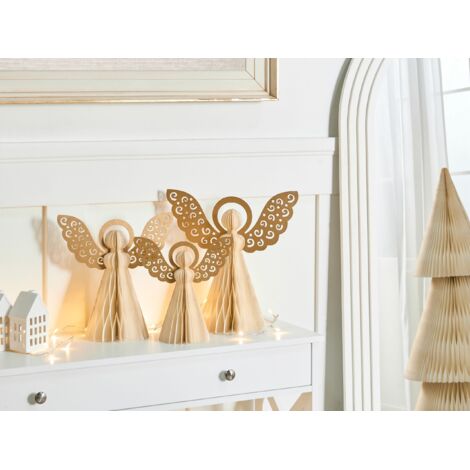 Ensemble de 3 Figurines d'Anges en Papier Alvéolé Origami Décoration de ...