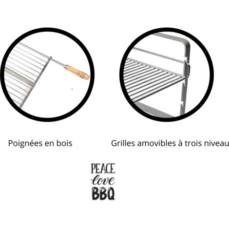 Support grille barbecue encastrable avec grille en acier inoxydable ...