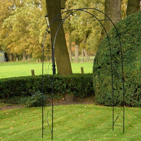 Arche de jardin en métal noir Esschert Design 218 cm à motifs volutes ...