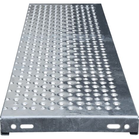 Marche d'escaliers tole perforée TOLHUIT 600x240 mm galvanisé à chaud