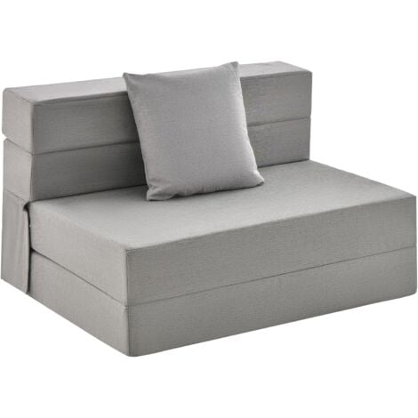 COSTWAY Colchón Plegable con Almohada, 15 CM Sofá Cama de 3 Secciones ...
