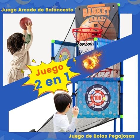 COSTWAY Canasta Baloncesto Infantil, Juego 2 en 1 de Baloncesto y de ...