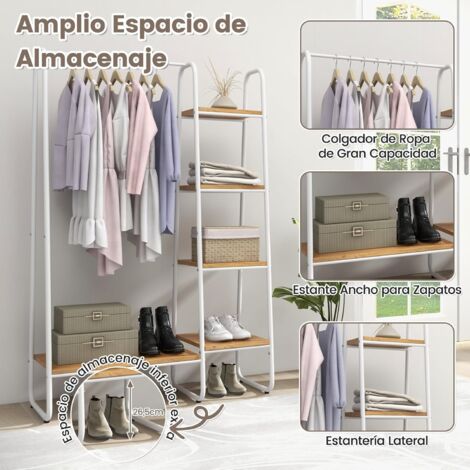 COSTWAY Perchero Burro Ropa de Madera, Armario Portátil con 5 Niveles ...
