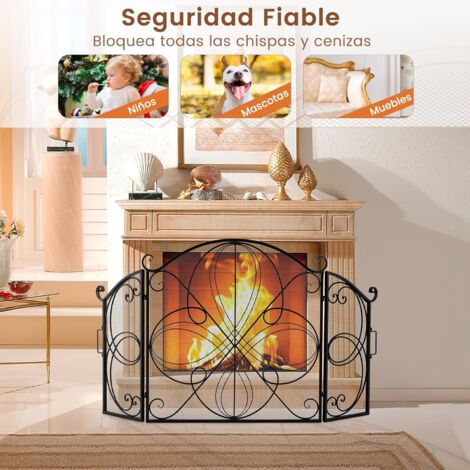 COSWAY Salvachispas Plegable para Chimenea de 151 x 83 cm, Pantalla de ...