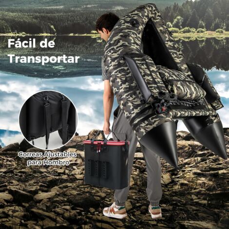 COSTWAY Barco de Pesca Inflable, Kayak Hinchable con 2 Aletas, Bomba ...