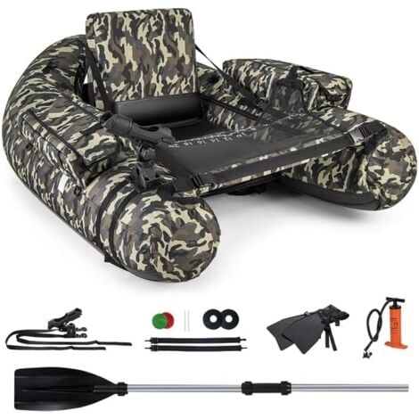COSTWAY Barco de Pesca Inflable, Kayak Hinchable con 2 Aletas, Bomba ...