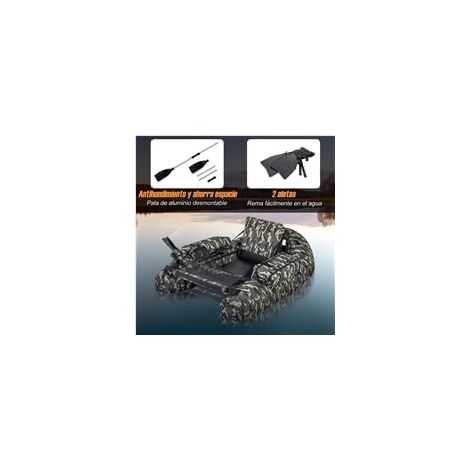 COSTWAY Barco de Pesca Inflable, Kayak Hinchable con 2 Aletas, Bomba ...