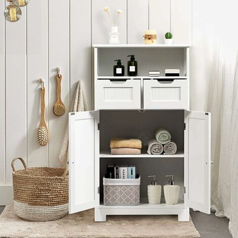 COSTWAY Mueble de Baño Armario de Suelo Auxiliar Aparador de Almacenaje ...