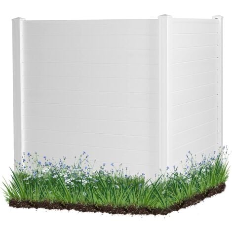 COSTWAY Cerca de Exterior de Jardín/Valla en PVC con 3 Palos con Forma ...