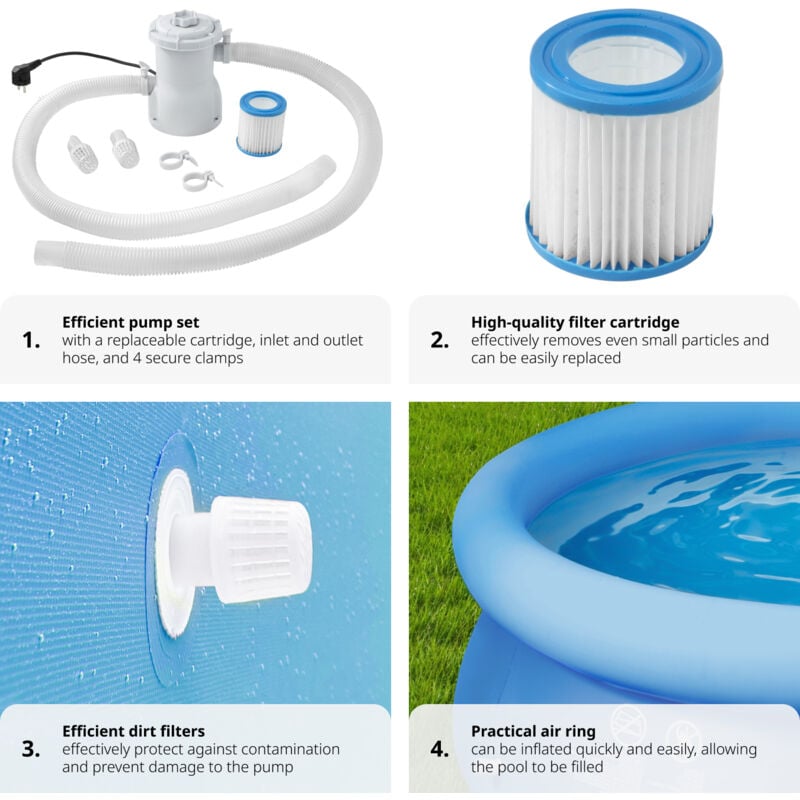 Swimming Pool Splash inflatable round with filter 300 x 76 cm swimming pool outdoor swimming pool inflatable swimming pool