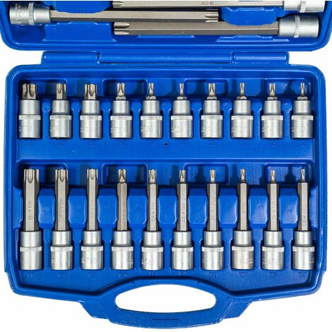 Socket Set - 32-piece, 1/2 inch, for precise work, plastic case - torx ...