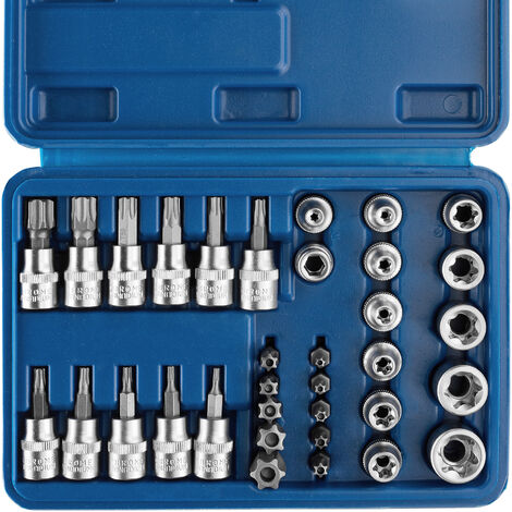 Socket Set - 34 pieces, 5/16 and 3/8 inch, plastic case - torx set ...