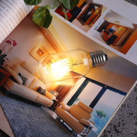 Lot de 10 ampoules filaments LED SEDNA Transparent Verre E27 6W