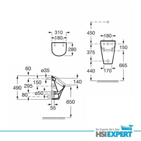 Grohe Urinal Element Urinal mit Deckel Betätigungsplatte weiß Komplettset