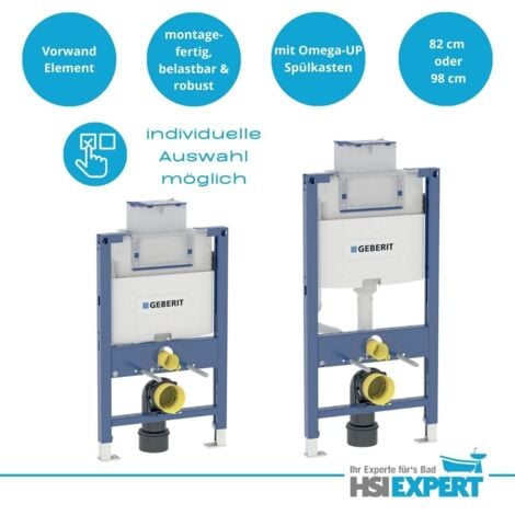 Geberit Vorwandelement Omega 82 oder 98 cm Bartolo WC Drückerplatte WC ...