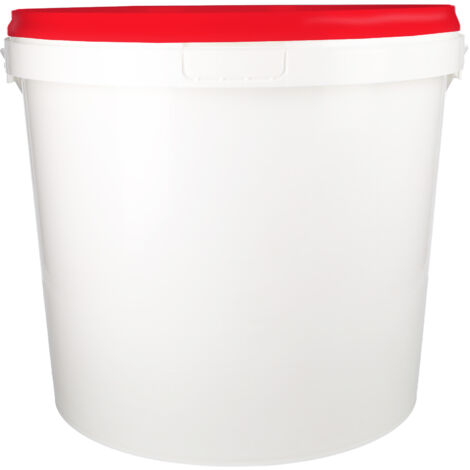 Eimer mit Deckel 10 L rot/weiß, (PP) lebensmittelecht luftdicht