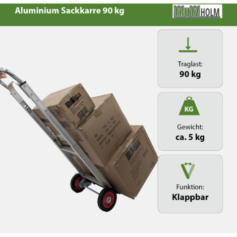 Aluminium Sackkarre klappbar 90kg Traglast Transportkarre Stapelkarre ...