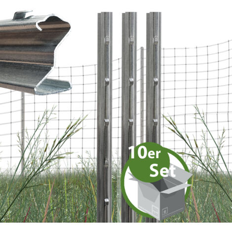 Z-Profil Zaunpfosten 230 cm feuerverzinkt 10x Zaunpfähle 1,5 mm Stärke ...
