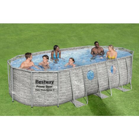 Bestway Power Steel Swim Vista Deluxe Frame Pool 56716 549x274x122cm oval Pool Set