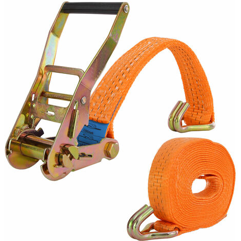 5x Spanngurt mit Ratsche Zurrgurt 6m 3000kg 3to 2-tlg. 35mm TÜV / GS orange