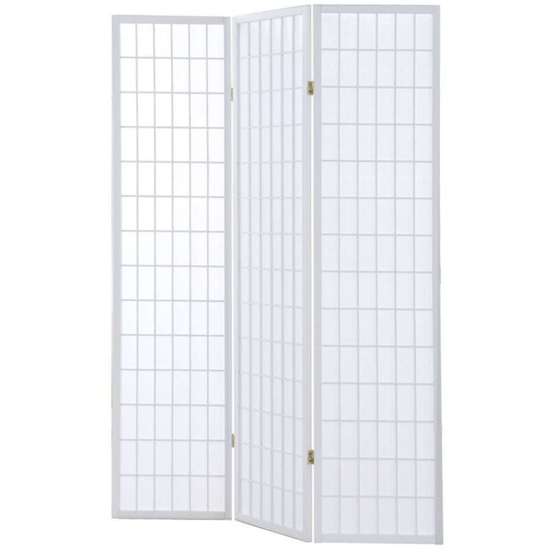 paravento in legno e carta di riso 3 ante pieghevoli colore bianco