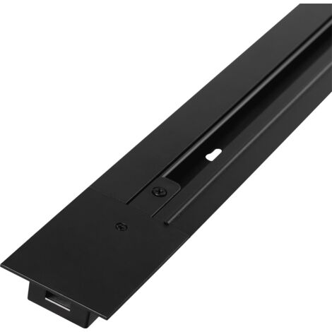 Rail Encastrable Monophasé pour Spots LED 2M Noir [HO-218000CARRIL-N-2M-EM]
