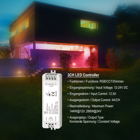 HEXIM LIGHT 12-48V Wi-FI/RF Controller Fernbedienung RGB/CCT LED Beleuchtung Wandschalter Dimmer ...