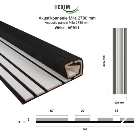 HEXIM Akustikpaneele Holz Mila 278x60cm flexible Wandpaneele ...