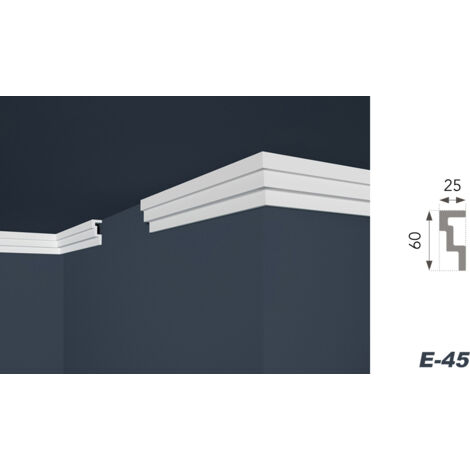 2 Meter Stuckleiste XPS stabil Marbet 25x60mm E-45