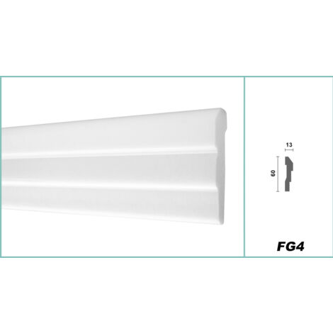 HEXIMO Wandleisten modern XPS Styropor weiß, 2 Meter Stuckleisten ...