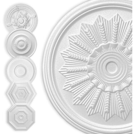 HEXIM Stuckrosette Styropor EPS weiß, Deckenrosette rund & eckig ...
