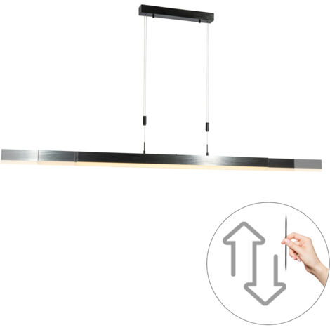 QAZQA Moderno Lámpara colgante regulable negra con LED regulable ...