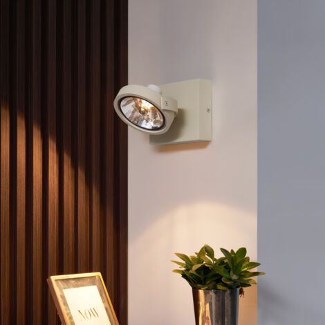QAZQA Moderno Foco empotrado moderno de techo beige con giro e ...