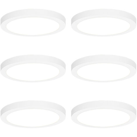 QAZQA Juego de 6 focos empotrables o de superficie blancos de 22 cm con LED y atenuación de 3 ...