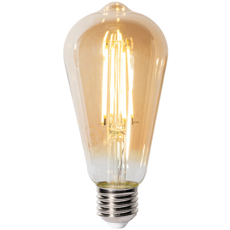 LUEDD Bombilla LED E27 ST64 Dorada Regulable en 3 Pasos 6W 700 lm 2700K