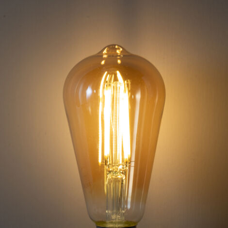 LUEDD Bombilla LED E27 ST64 Dorada Regulable en 3 Pasos 6W 700 lm 2700K