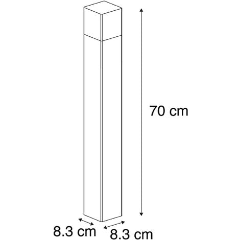 QAZQA Moderno Lámpara de pie de exterior negra con pantalla de opal ...