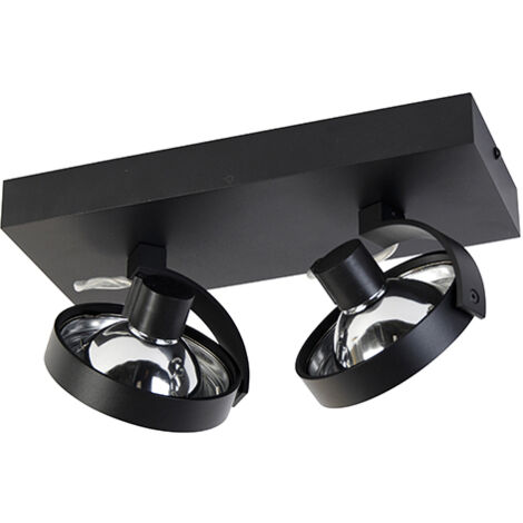 QAZQA Moderno Foco de diseño negro ajustable 2-luces - Go Aluminio ...