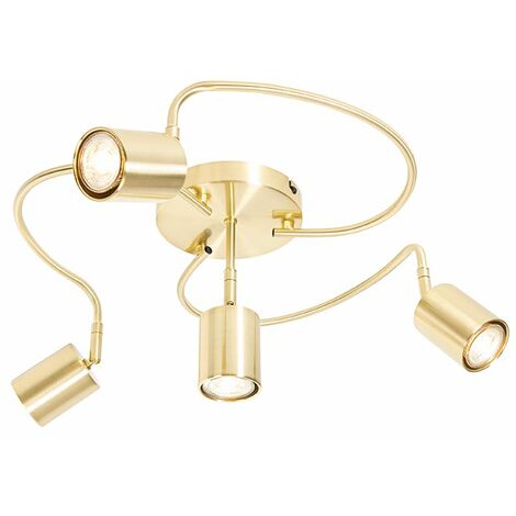 QAZQA Moderno Foco de techo moderno latón orientable 4 luces - Java ...