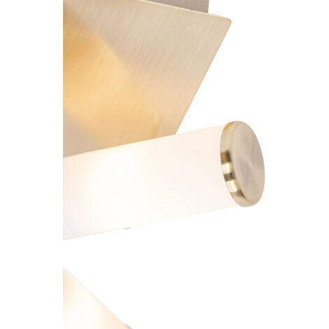 QAZQA Moderno Plafón moderno de baño latón 4 luces IP44 - Bath Acero ...