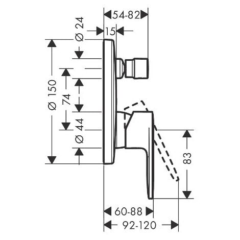 Hansgrohe Vernis Blend Set de finition pour mitigeur bain/ douche ...