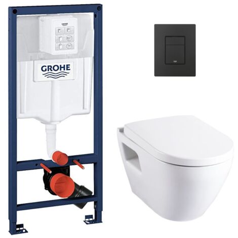 Grohe Pack WC Bâti-support RapidSL + WC Serel SM10 + Abattant softclose ...