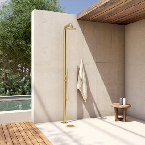 Naturel Douche extérieure en acier inoxydable, eau chaude & froide ...