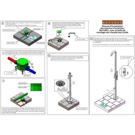 Naturel Douche extérieure en acier inoxydable, eau chaude & froide ...