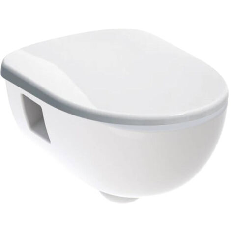 Selnova Cuvette suspendue sans bride en céramique blanche avec abattant ...